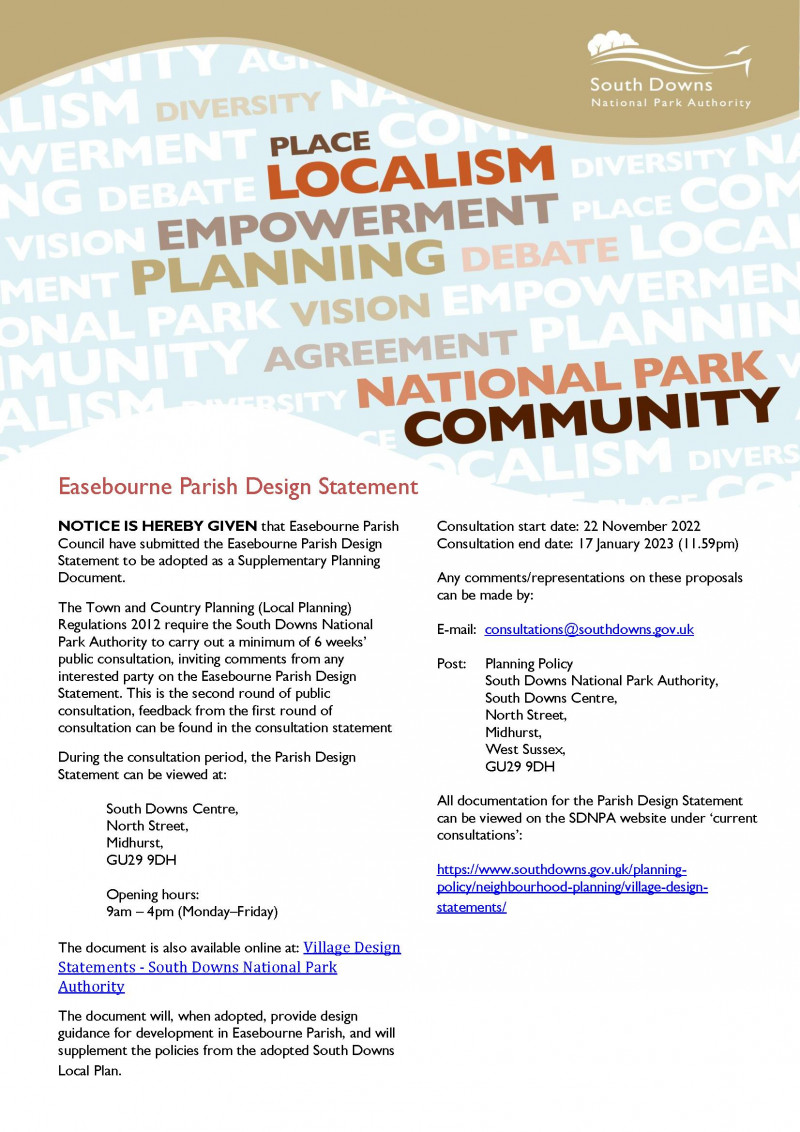 Parish Design Statement Update – Easebourne Parish Council